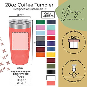 Personalized Tumbler with Your Text or Logo, Custom Stainless Steel Travel Mugs, Engraved Coffee Mugs with Lid, Double Wall Insulated, Personalized Bulk Pack, Christmas Birthday Gifts (20oz, 12 count)