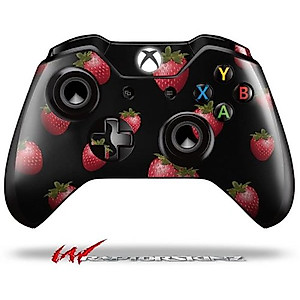 WraptorSkinz Decal Style Vinyl Skin Wrap compatible with XBOX One Original Wireless Controller Strawberries on Black - (CONTROLLER NOT INCLUDED)