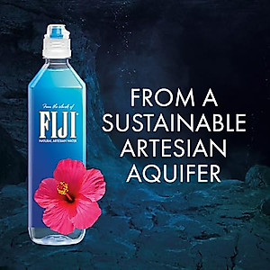FIJI Natural Artesian Bottled Water 700 mL / 23.7 Fl Ounce (Pack of 12) - Sports Cap