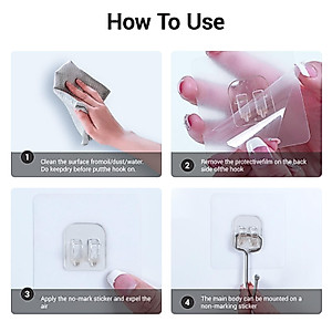 LGDNNYYY Large Adhesive Hooks, 18-Pack Hold 44lb(Max) Heavy Duty Sticky Hooks,Waterproof and Rustproof Wall Hooks for Hanging Can be Use Kitchen Bathroom Ceiling Office Window Home Improvement