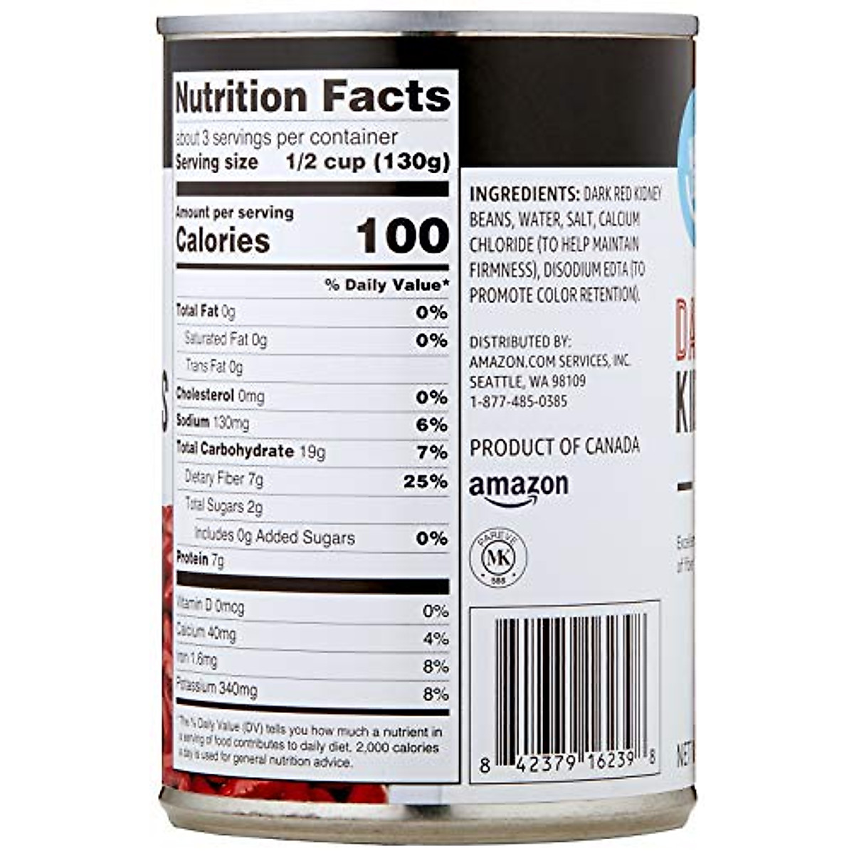 Amazon Brand - Happy Belly Dark Red Kidney Beans, 15 ounce (Pack of 1)