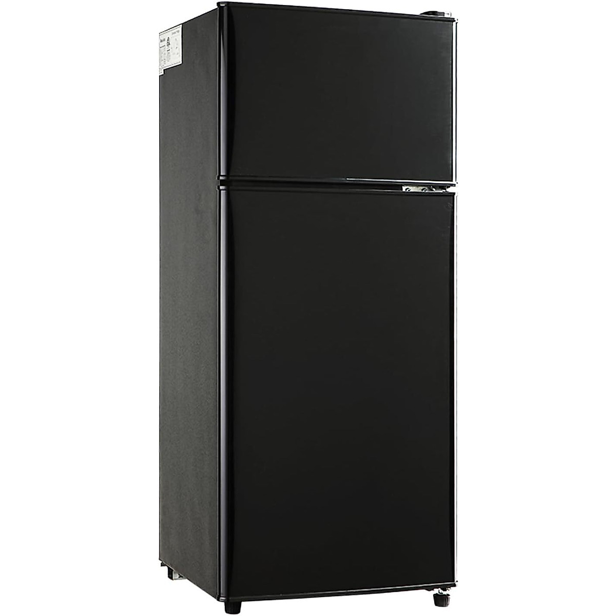 Fcicarn 3.5 Cu. Ft. Compact Refrigerator, Energy efficient mini fridge with freezer, double doors, 7-level thermostat for small spaces, Black