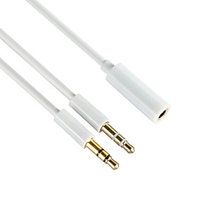 Headphone Splitter for Computer 3.5mm Jack Audio Microphone Splitter Female to Headset/Mic Dual Male Stereo Adapter Earphones Port to Gaming Headset PC Laptop Converter (White)