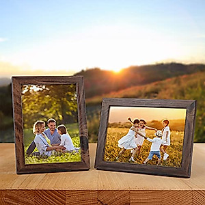 Giftgarden 5x7 Picture Frame Brown Set of 7 Rustic Walnut-Color Photo Frames 5 by 7 for Wall or Tabletop