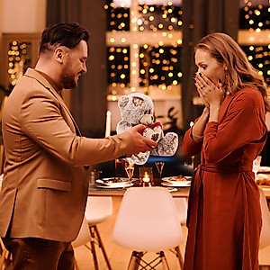 Nleio Teddy Bear Stuffed Animals, 15.7" Stuffed Bear Plush, Cute Stuffed Animal with Hat & Pillow, Small Teddy Bears for Baby Newbow Birthday Decoration Gifts for Kids Girlfriend