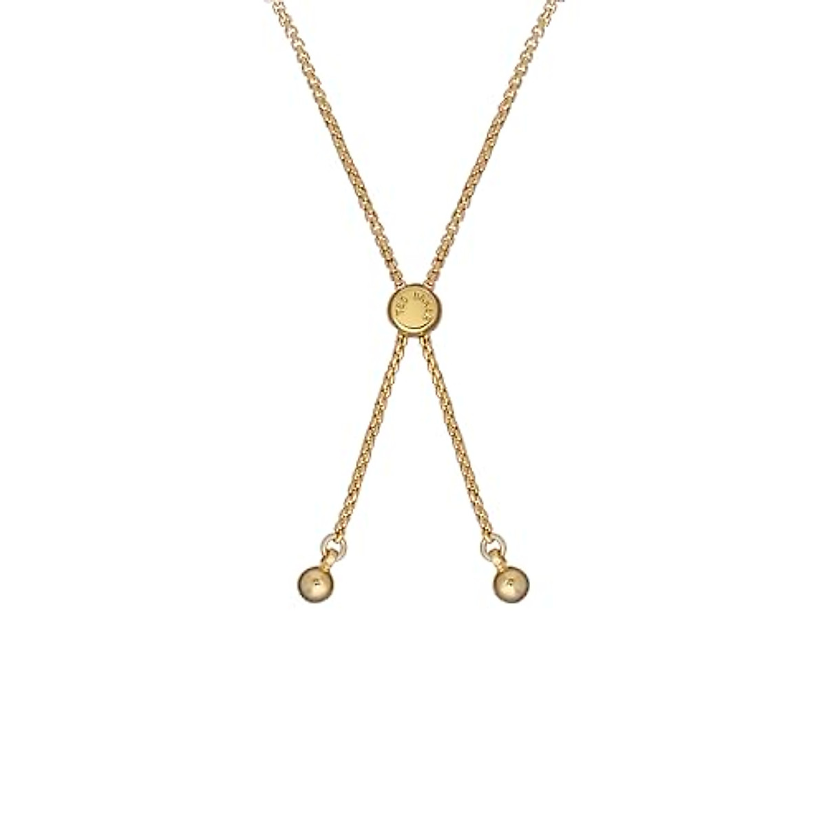 Ted Baker London Melrah Icon Crystal Slider Adjustable Tennis Bracelet for Women (Gold Tone/Erinite Crystal)