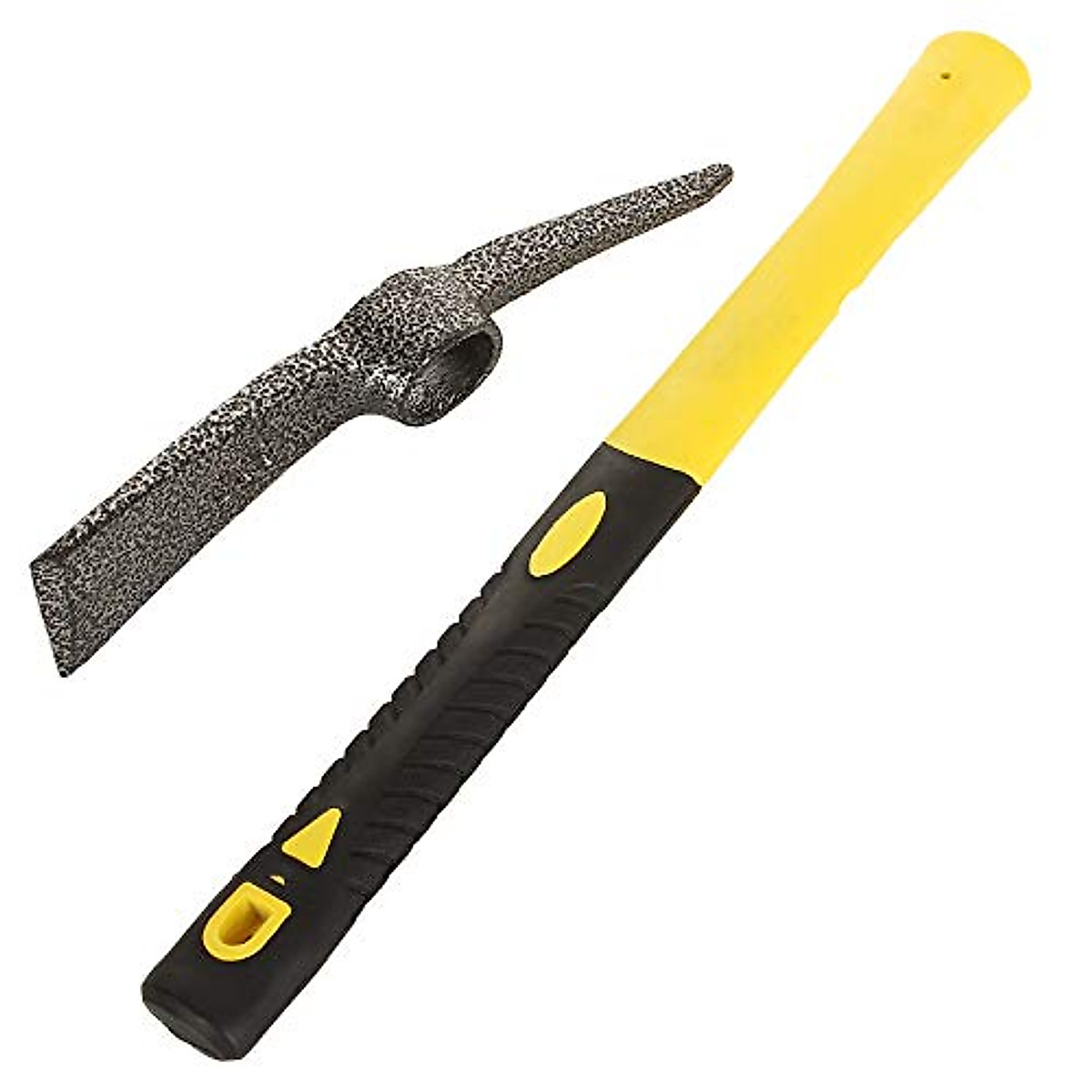 Ziqi Weeding Mattock Hoe 15 Inch Forged Garden Picks Tool, Pick Mattock with Fiberglass Handle, Garden Pick Axe Long Handle for Loosening Soil, Cultivating Vegetable Gardens, Camping, Archaeological