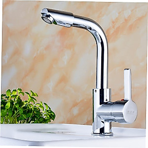 DOITOOL Water Faucet Vanity Faucet Kitchen Faucet Water Tap Bath Basin Mixer Tap Rotate Faucet Utility Sink Faucet Pull Down Kitchen Faucet to Rotate Bathroom Cabinet Household