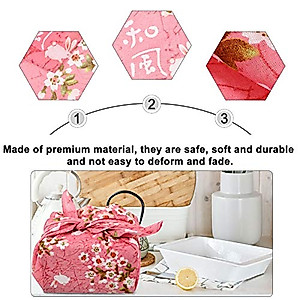 Amosfun Japanese Wrapping Cloth Handkerchief Japanese Bento Lunch Bandana Cover Pink Decorative Table Plate Cloth for Home Picnic Camping Outdoor Bento Wrapper 50X50CM
