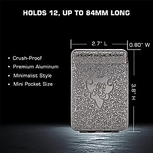 ONEONTA Metal Case Vintage Holder - Peaky Blinders Box, Holds 12, Up to 84mm, Black