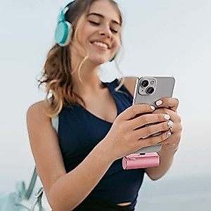 iWALK Mini Portable Charger for iPhone with Built in Cable, 3350mAh Ultra-Compact Power Bank Small Battery Pack Charger Compatible with iPhone 14/13/13 Pro/12/12 Pro/11/XR/XS/X/8/7/6,Pink
