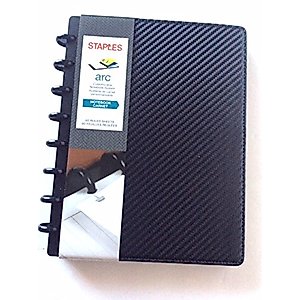Staples ARC Customizable Notebook System Carbon fiber, Black and dark grey, 5.5" x 8.5