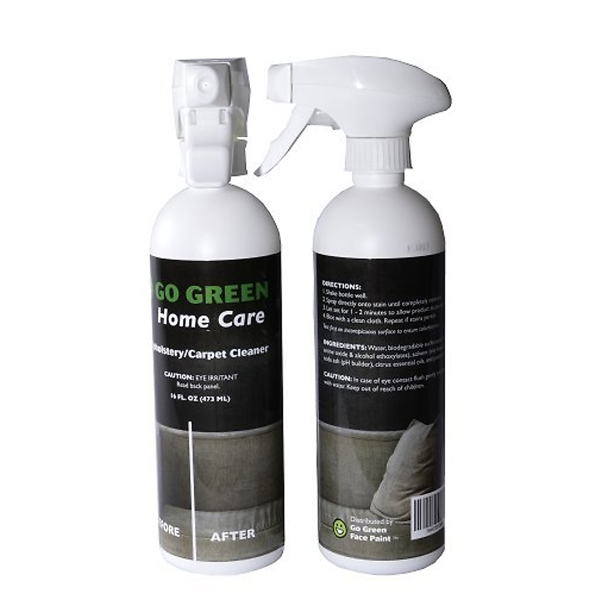 Go Green Upholstery/Carpet Cleaner - Organic 3 in 1 Cleans Eliminates Odor and Protects, Unleash the Power of Citrus to Get Out Even The Toughest Stains, Great Christmas Gift Made in the US