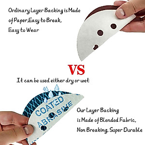 Fish Scale Sandpaper 5 Inch 8 Hole Sanding Disc Hook and Loop Pads Sand Paper 60/80/120/180/240/320/400 Assorted Grit for Wood 70 PCS Blue Aluminum Oxide Anti Blocking Rhombus Sanding Discs