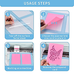 2PCS Card Mat 2x2 for Cricut Explore & Maker Series Crafting Machines, Non-Slip 4-in-1 Craft Mat, Reusable Craft Cutting Mat, Create Four Cards Simultaneously