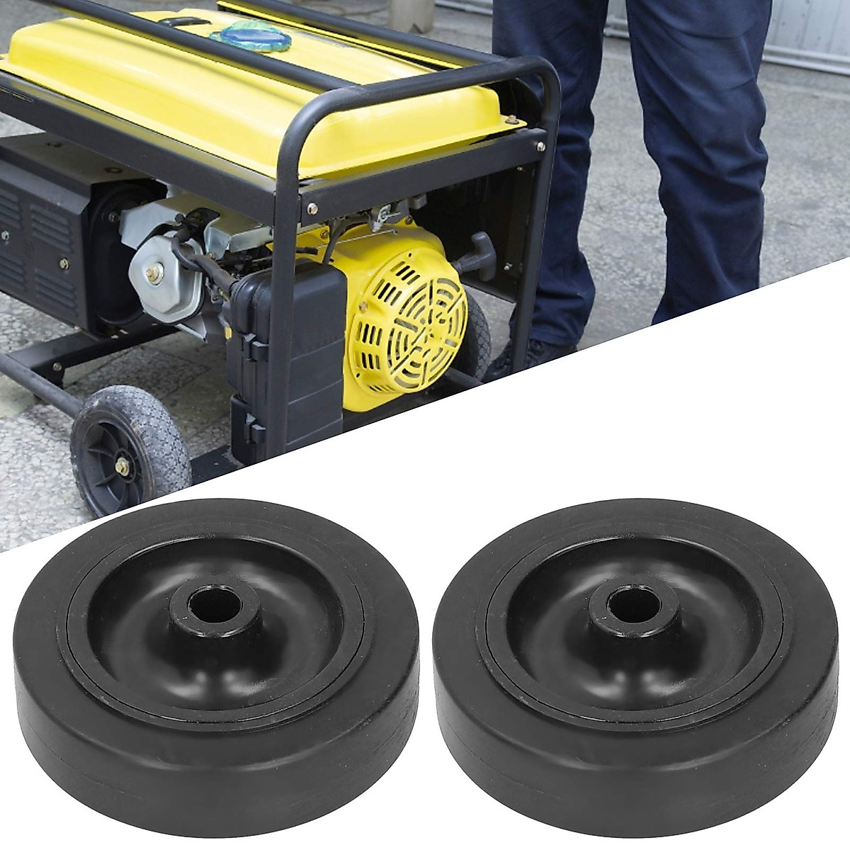 Mute Wheels For Gasoline Engine Generator Rubber Wheel Replacement Parts 5kw-6.5kw 2Pcs