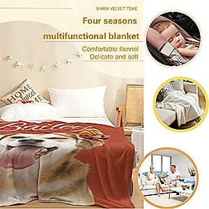 SIMIEEK Personalized Dog Photo Blanket with Name Custom Pet Picture Blankets Throws Customized Dog Portrait Blanket for Adults Kids, 30 to 80 Inches