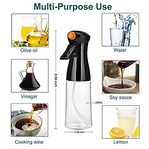 Oil Sprayer for Cooking, Olive Oil Sprayer Mister, Oil Spray Glass Bottle, Food Grade Oil Spritzer for Air Fryer, BBQ