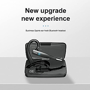 AMERCOOWTT Bluetooth Headset, Wireless Bluetooth Earpiece with Microphone, 48 Hours Play Time, 500mAh Charging Case, Built in ENC Dual Mic Noise Cancelling, for Business Office/Driving/Truck