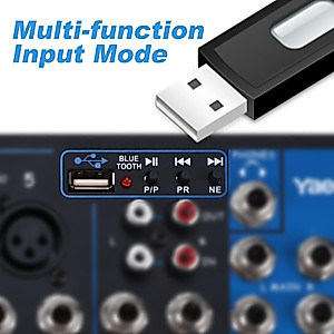 4/7 Channel Professional Powered Mixer Power Mixing Live Studio Audio Sound DJ-Mixer Mixing Console with USB slot (7 Channel)