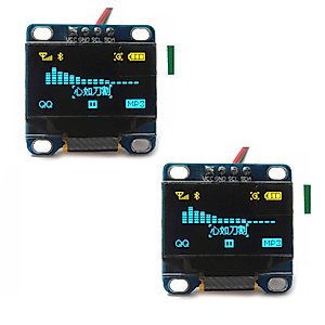 DIYmall 0.96 Inch Blue Yellow OLED Display Module I2C Serial 128x64 SSD1306 IIC Screen Board for Arduino Raspberry Pi 51 Msp420 STIM32 SCR Micro:bit (Pack of 2pcs)