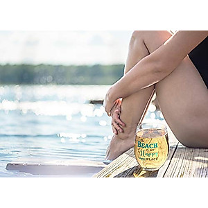 Lillian Rose Beach Life Wine Glass Set, 2 Count (Pack of 1), Clear