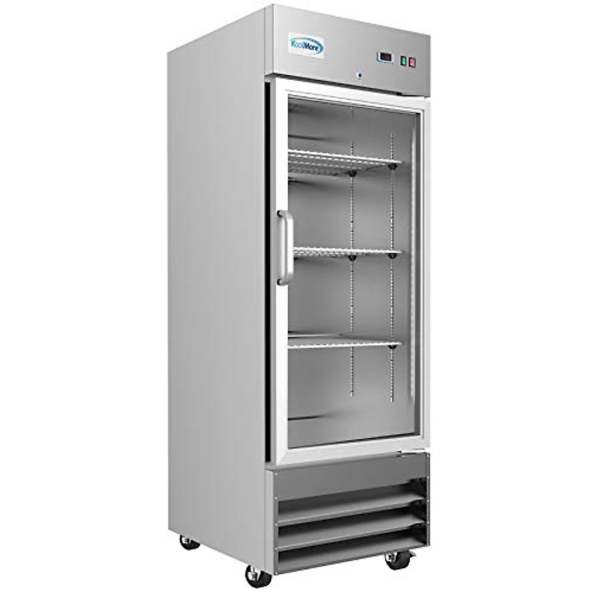 KoolMore - RIR-1D-GD 29" Stainless Steel 1 Glass Door Commercial Reach-in Refrigerator Cooler - 23 cu. ft