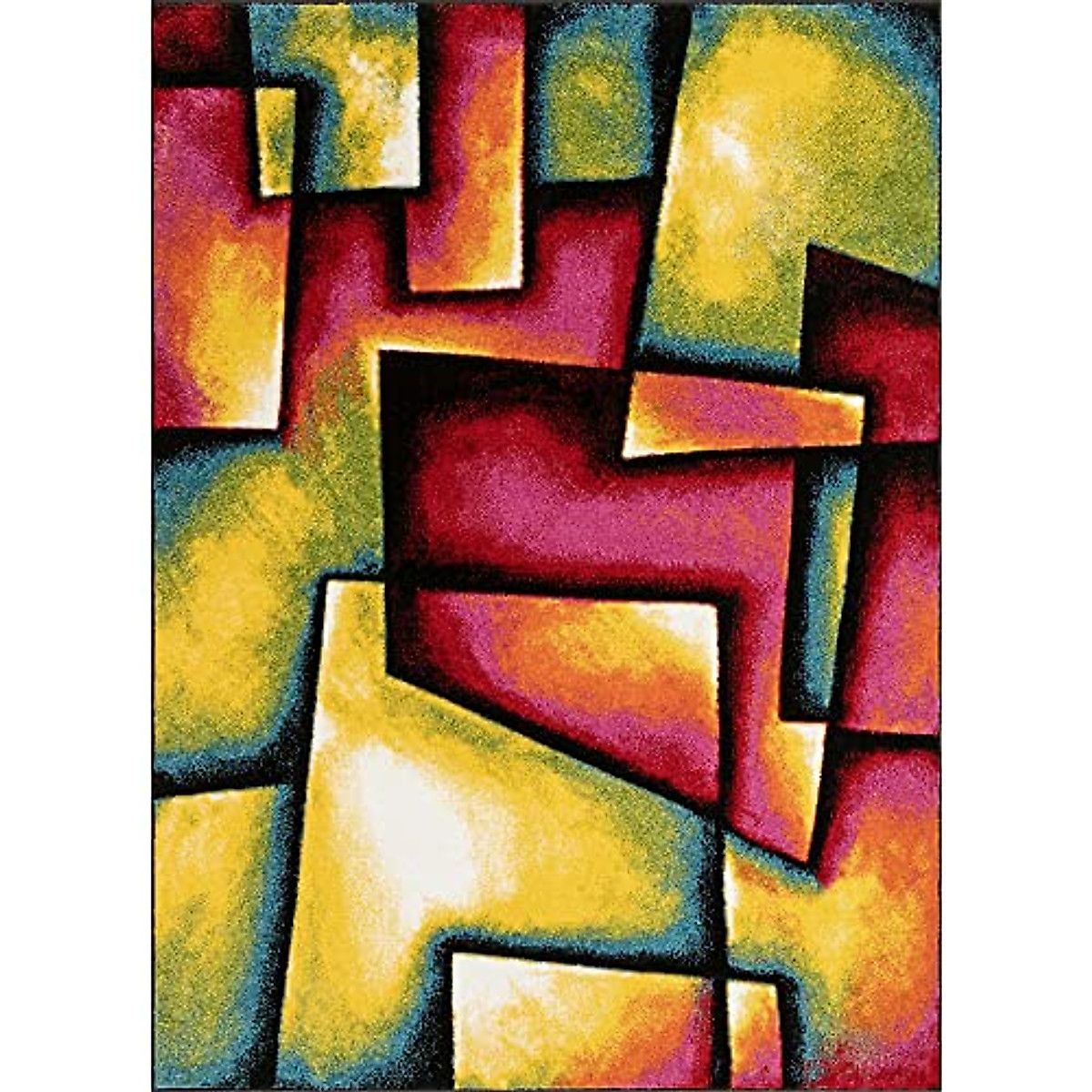 Well Woven Fortuna Boxes Multi Hand-Carved Abstract Geometric Pattern Area Rug 8x10 (7'10" x 9'10")