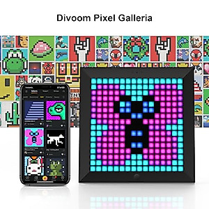 Divoom Pixoo - Pixel Art Digital Picture Frame with 16x16 LED Display APP Control - Cool Animation Frame Wall/Desk Mount for Gaming Room & Bedside Table -Black