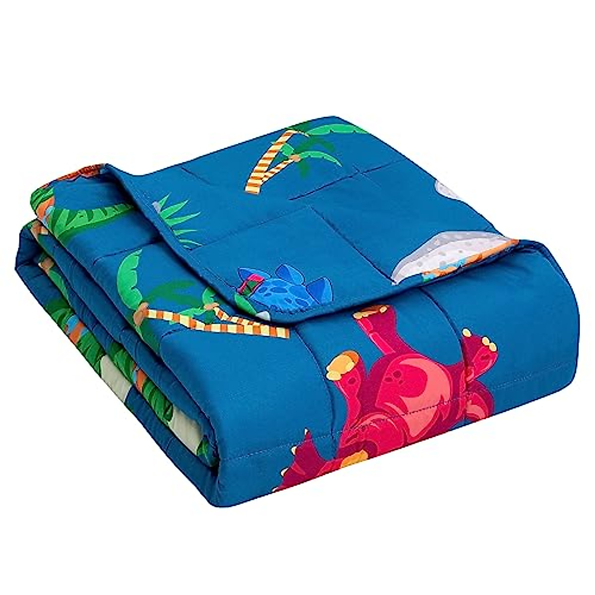 yescool Weighted Blanket (7 lbs, 41" x 60", Dianasour) Cooling Heavy Blanket for Sleeping Perfect for 60-90 lbs, Throw Size Breathable Blanket with Premium Glass Bead, Machine Washable