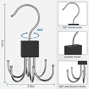 Belt Hanger, Belt Organizer for Closet 360° Rotatable Max 48 Belt Storage Rack Space Saving Closet Organizers and Storage for Belt, Bra, Tank Top, Tie, Scarf, Purse 2Pcs