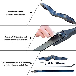 D&Q 52''Takedown Bow and Arrow 30 Lbs Archery Bow and Arrow for Adults Beginners recurve Bows Archery Set Hunting Targeting Practice - Right Hand