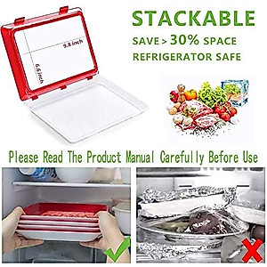 Food Plastic Preservation Tray,Stackable Food Tray Reusable Creative Food Preservation Tray for Food Preservation 4 Pack (white)