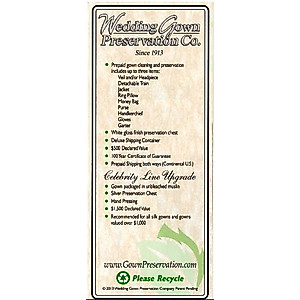 Wedding Gown Preservation Kit - Celebrity Deluxe Box Dress Cleaning- Personalized With Names, Date