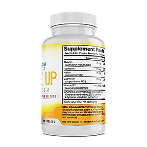 Best Earth Naturals Wake Up Formula, Supplement Taken at Bedtime and Works While You Sleep for Delayed Time Release Energy in Morning. Alternative to Coffee and Morning Alarm Clock 40 Count