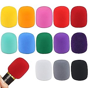 13 Pack Thick Handheld Stage Disposable Microphone Windscreen Foam Cover Karaoke DJ (13 Color)