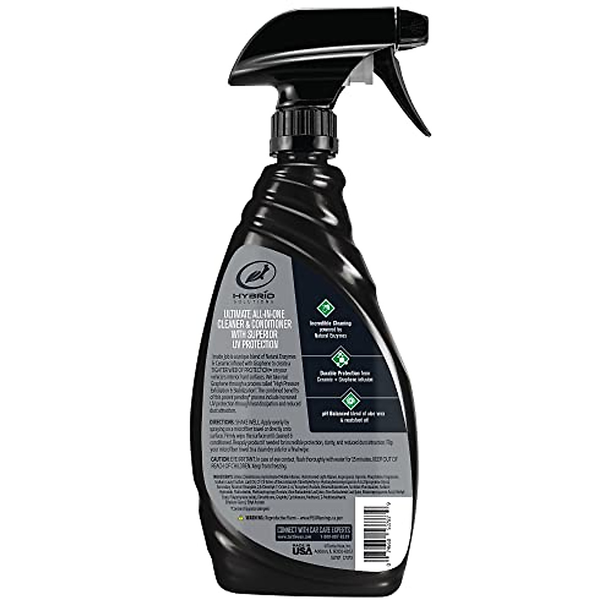 Turtle Wax 53787 Hybrid Solutions Ceramic Graphene Inside Job, Interior All Purpose Car Cleaner and Protectant, Odor Eliminator, Works on Leather, Vinyl, Plastic, Rubber and More, 16 fl oz