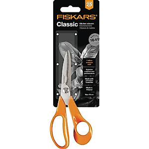 Fiskars Kitchen Scissors, Total Length: 18 cm, Quality Steel/Synthetic Material, Classic, 1000819