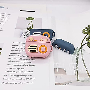 Compatible with AirPods 3 Gen Case Cover 2021, Retro Radio Design Kids Teens Boys Girls Women Cute Funny Cool Silicon Cartoon 3D Shell Gramophone Cover for AirPods Case 3rd Generation - Pink