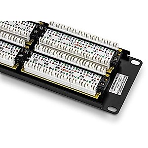 TRENDnet 48-Port Cat6 Unshielded Patch Panel, Wallmount or Rackmount, Compatible with Cat3,4,5,5e,6 Cabling, for Ethernet, Fast Ethernet, Gigabit Applications, Black, TC-P48C6