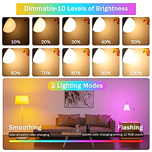 Odnora Rechargeable Battery Operated Light Bulbs with Remote Control 2 Packs, E26 Detachable Dimmable LED Bulb with 15 Colors & 3 Timer, Wireless Puck Light Bulbs for Lamps Wall Sconce, Non-Hardwired