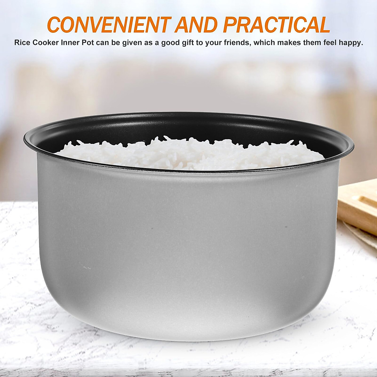 Yardwe Pressure Pot Rice Cooker Replacement Inner Pot: Alloy Cooking Pot Insert Liner 3L Non Stick Cooking Pot Liner Cookware Replacement Accessories Rice Cooker Replacement Pot