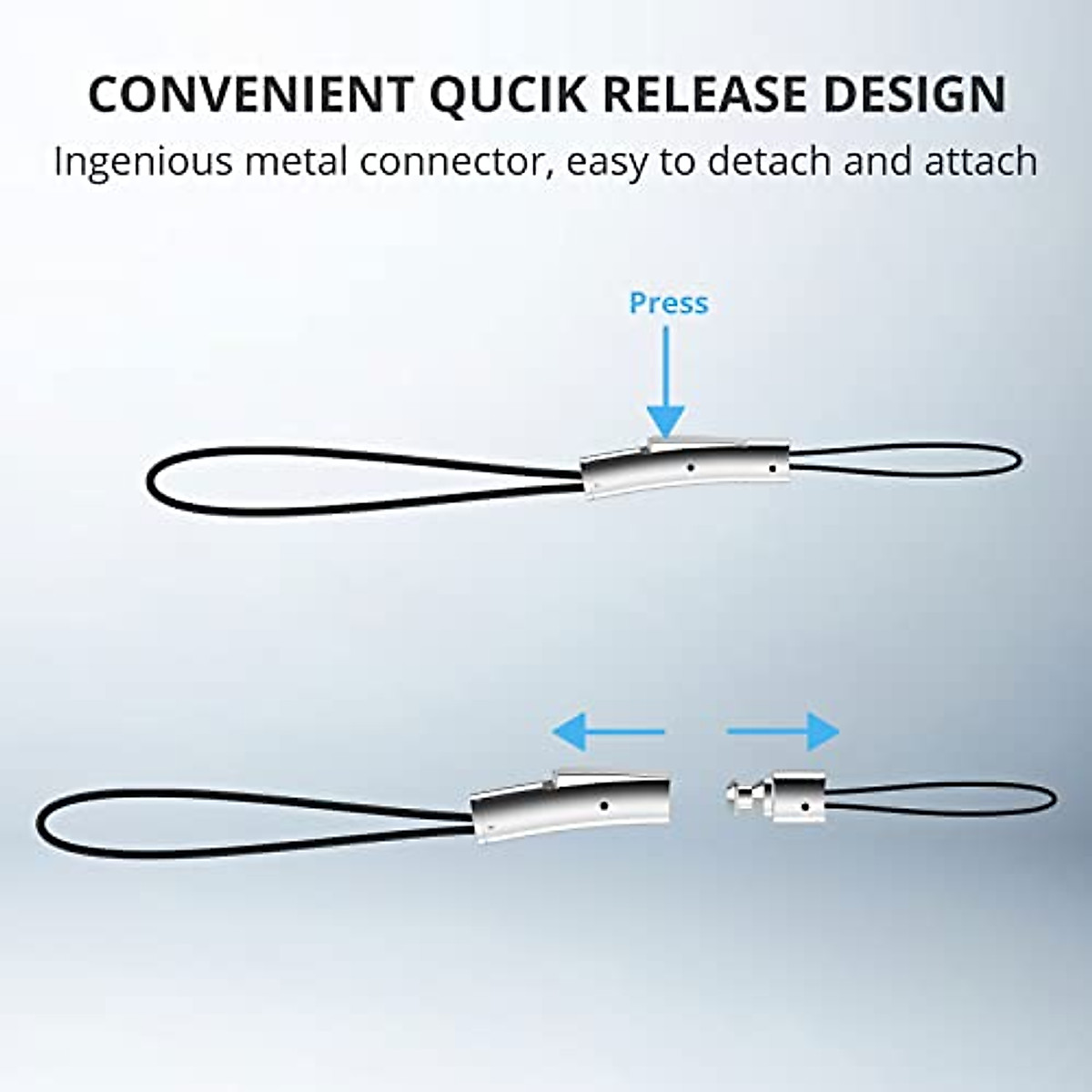 SUPMEGA Lanyard for AirPods Pro 2, Detachable Lanyard Loop with Quick Release Button, Small Finger Strap Compatible with AirPods Pro 2nd Generation Case - 2 Lanyards with Different Lengths
