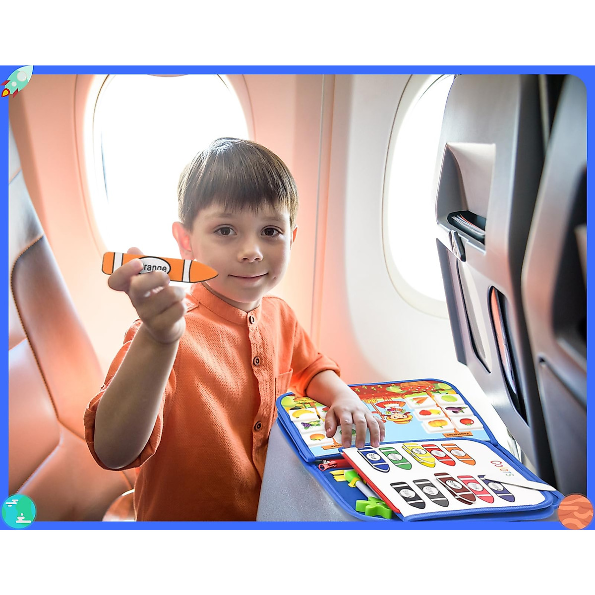 14 Pages Busy Board for Toddlers 2-4,Montessori Travel Toy for Plane/Car,Educational Sensory Toy for Toddlers 1-3,Preschool Activities Board for Developing Fine Motor Skills,Gift for Boys/Girls