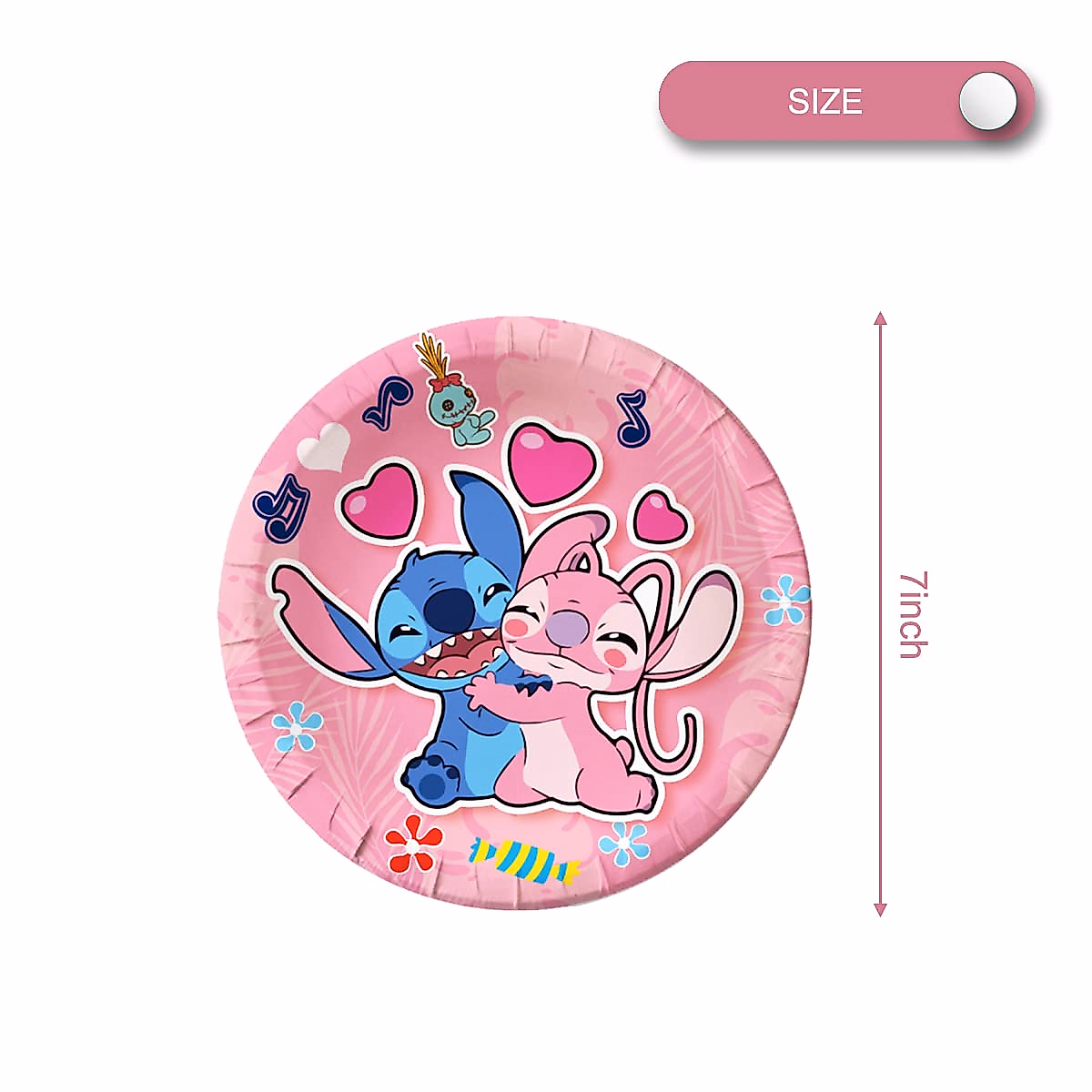 40pcs Pink Birthday Party Supplies, 20Plate And 20Napkin, Pink Party Decorate Supplies