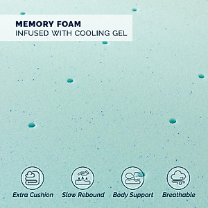 Elegant Comfort 2 Inch Premium Ventilated Memory Foam Mattress Topper - Optimizes Airflow - CertiPUR Certified - Mattress Pad and Bed Topper - Queen Size