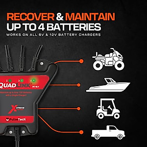 PulseTech QUADLINK – Charge 4 Batteries at The Same TIME, Your existing Charger or Ours, Four Channels from One Charger (XC-QL4)