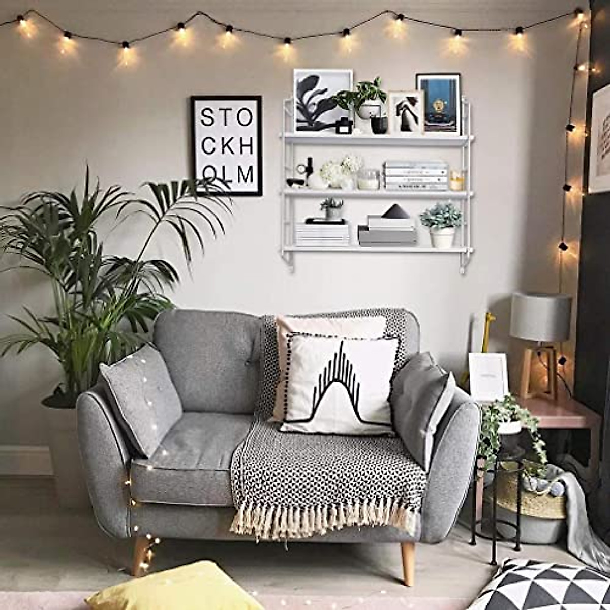 BOLUO White Wall Shelf - Garage Storage System Shelves Modern Bathroom Decor Bedroom Living Room Kitchen 24 inches Long (610-W)