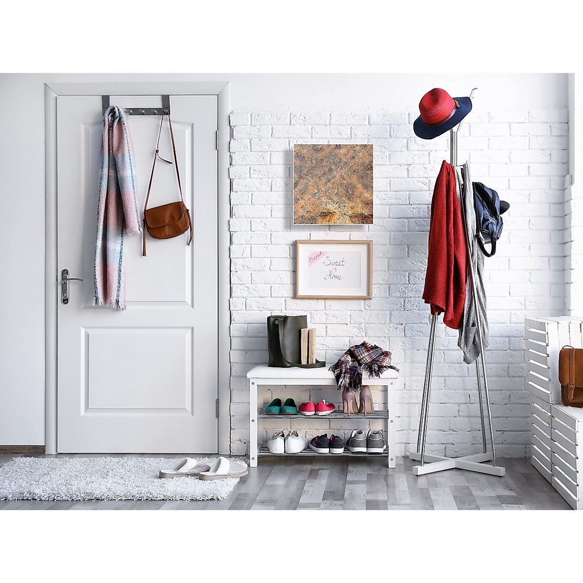 Concept Crystal 50 Keys Cabinet with Decorative Front Panel and Glass White Board KN04 Rusted Textures Series