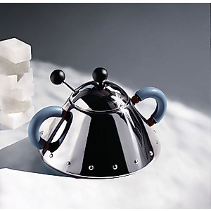 Alessi B Sugar Bowl and Spoon, Black